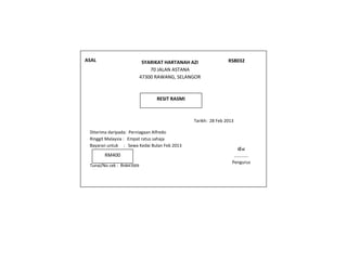 Abm baucar bayaran & resit rasmi | PDF