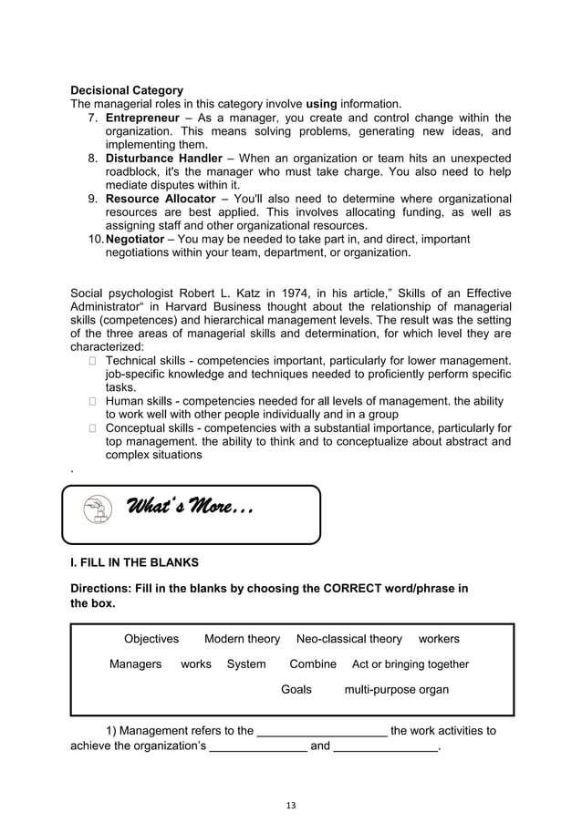 ABM 11_ORGANIZATION AND MANAGEMENT_Q1_W1_Mod1.pdf | Executive ...