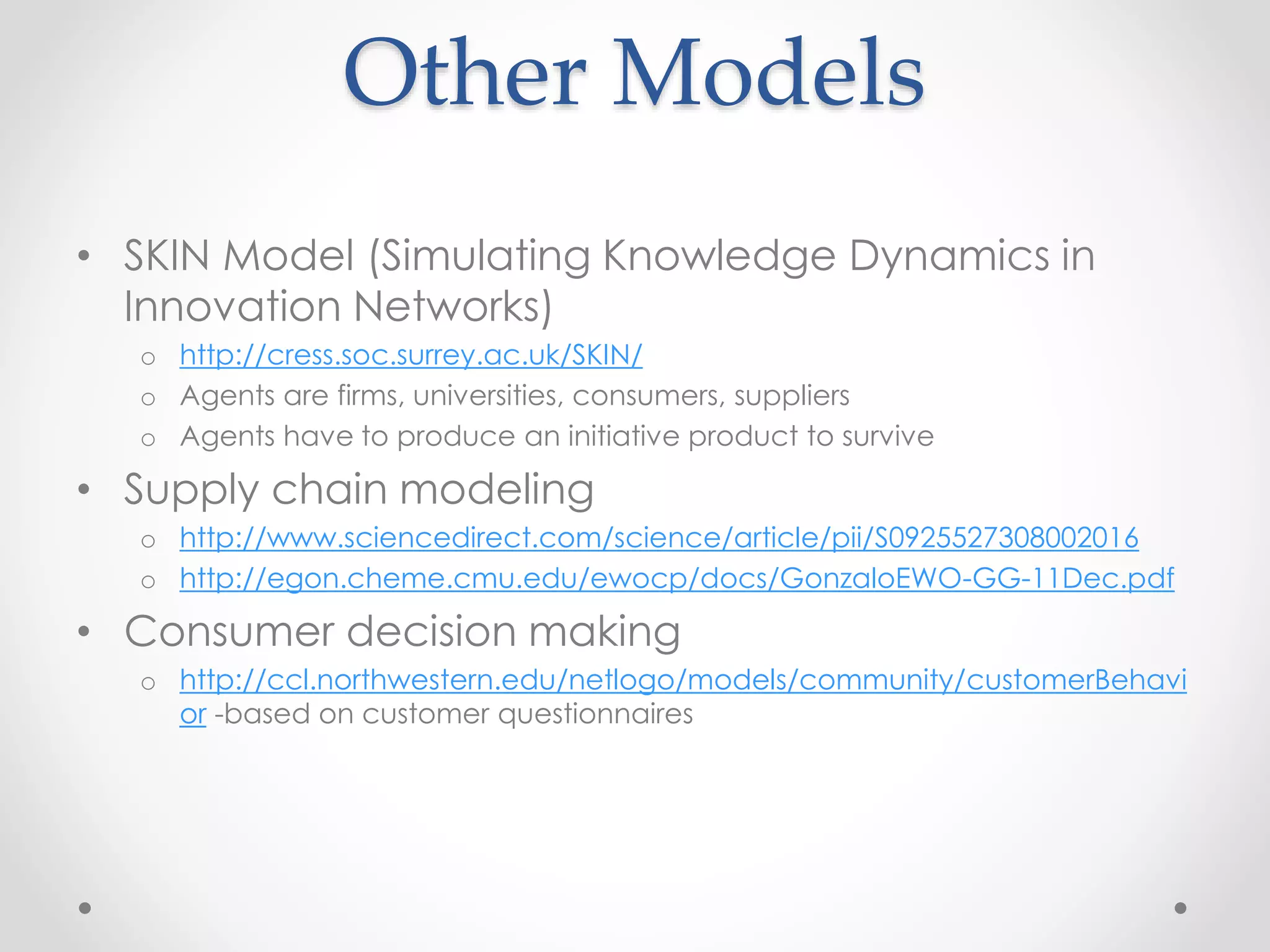 Agent Based Models | PPTX