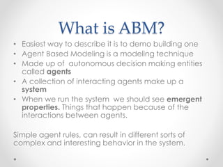 Agent Based Models | PPTX