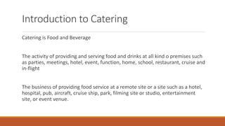 Abm206 introduction to in flight catering management week 1 | PDF