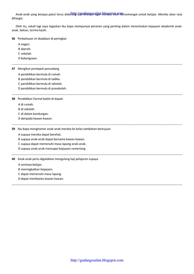 A bmk1 ujianupsr_set1_08 | PDF