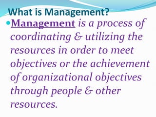 DEFINITION AND FUNCTIONS OF ORGANIZATION AND MANAGEMENT | PPTX