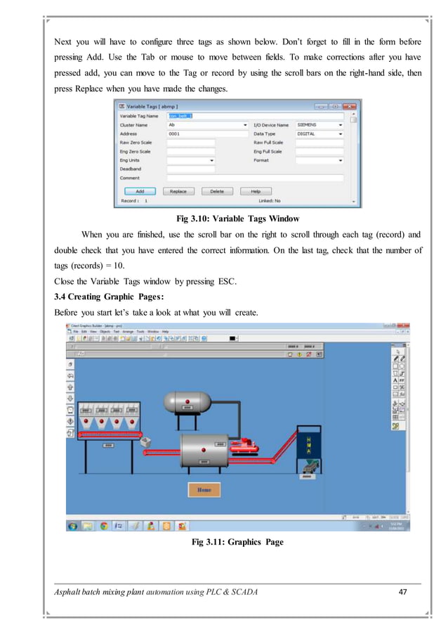 Asphalt batch process with PLC & SCADA full report | DOCX