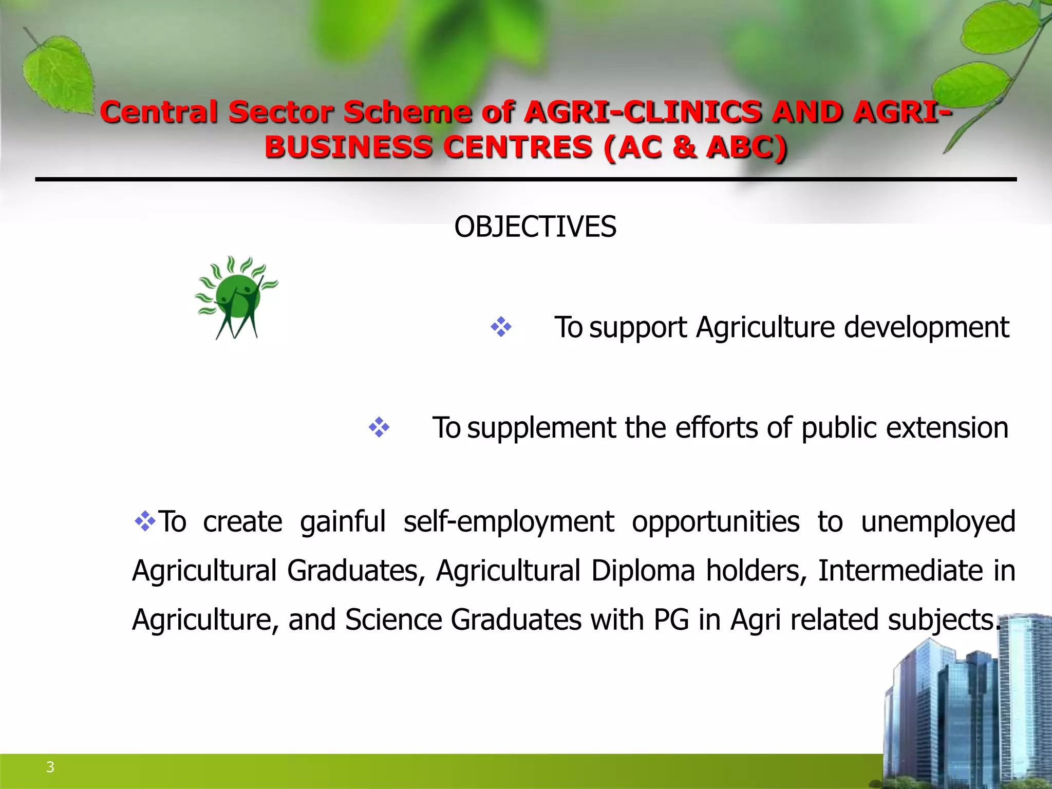 Agri-Clinic And Agribusiness Services Scheme In India | PPTX