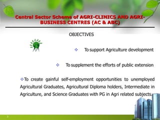 Agri-Clinic And Agribusiness Services Scheme In India | PPTX