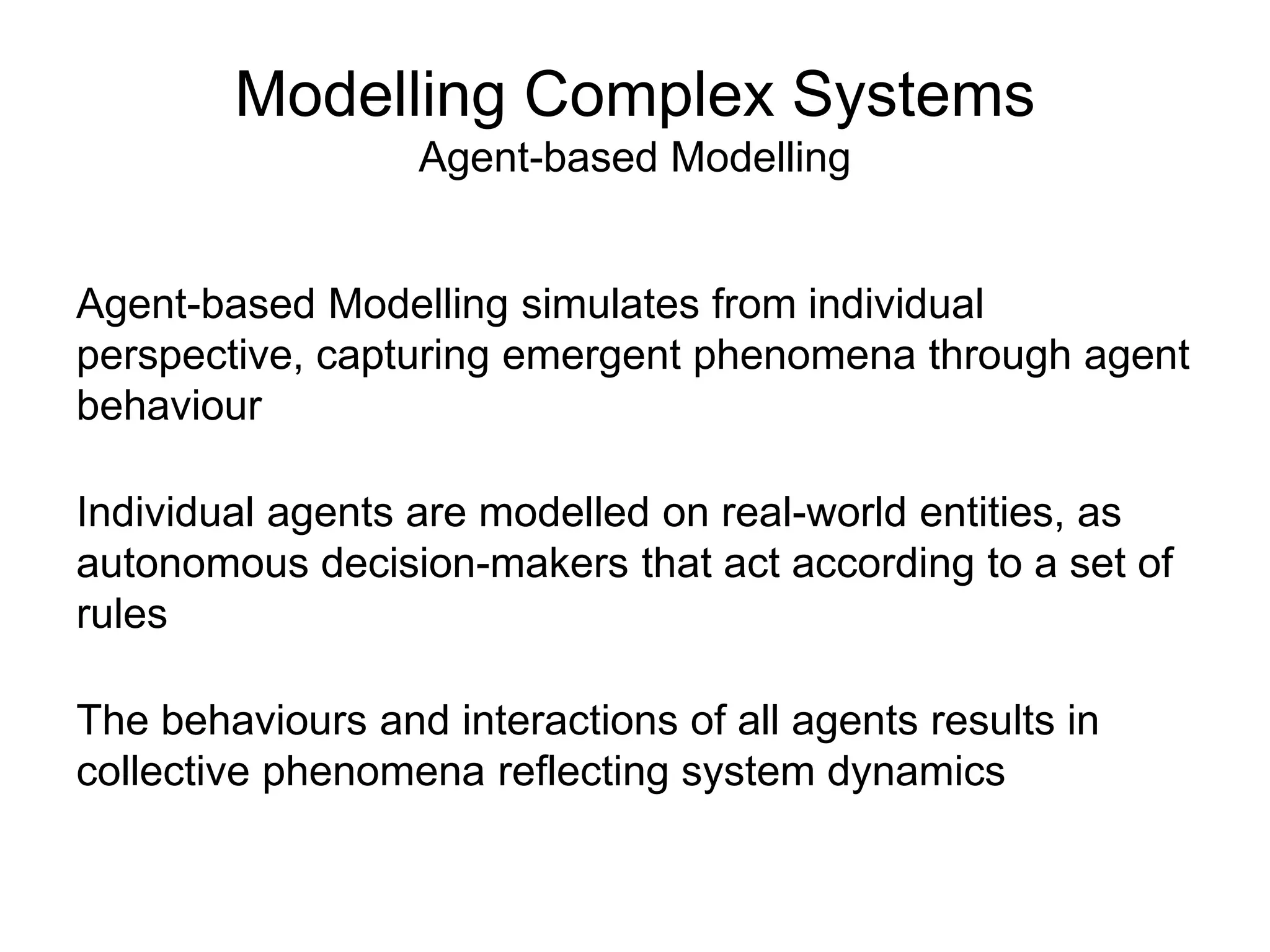 Introduction To Agent Based Modelling Pptx Physics Science