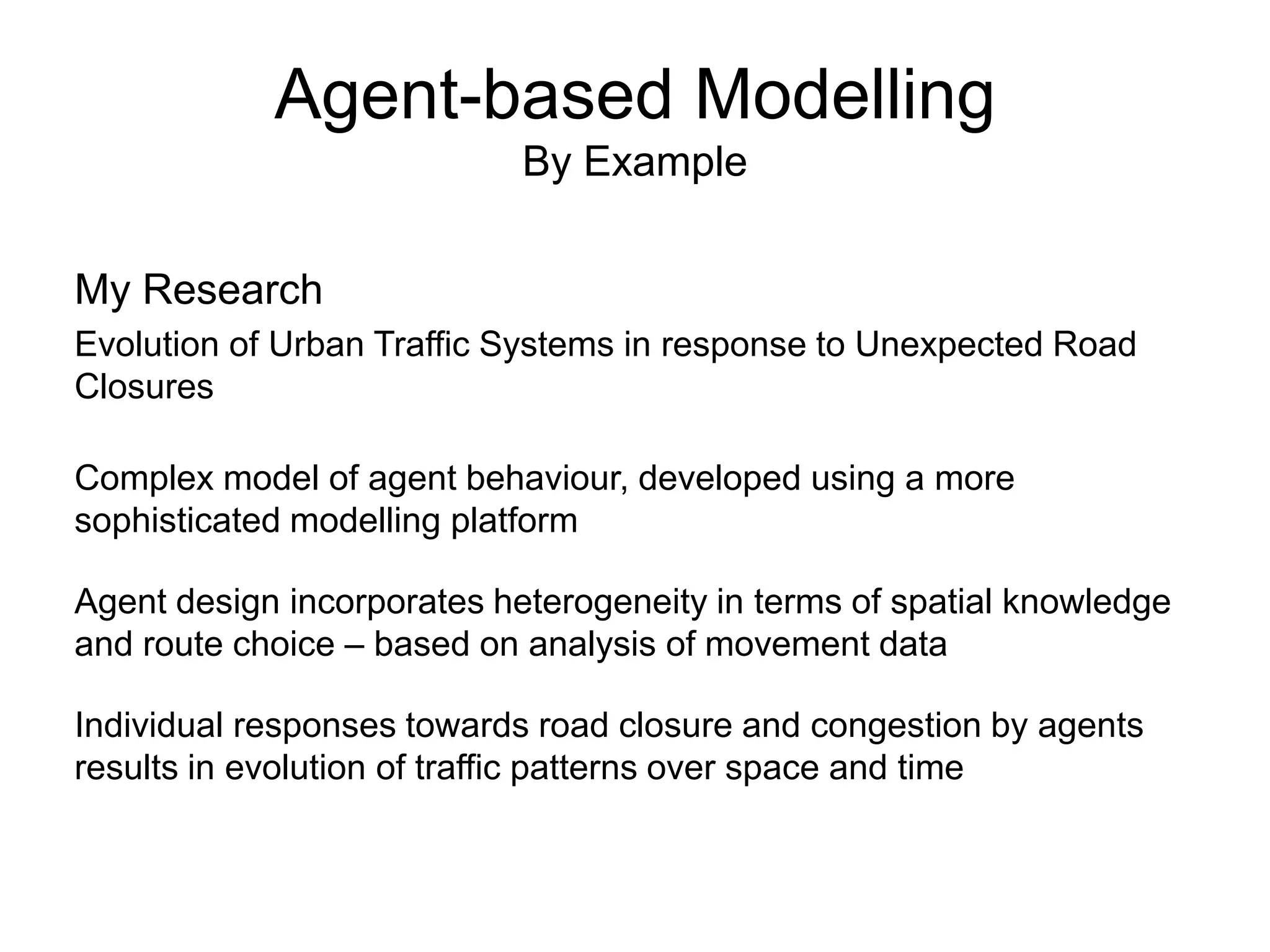 Introduction To Agent Based Modelling Ppt