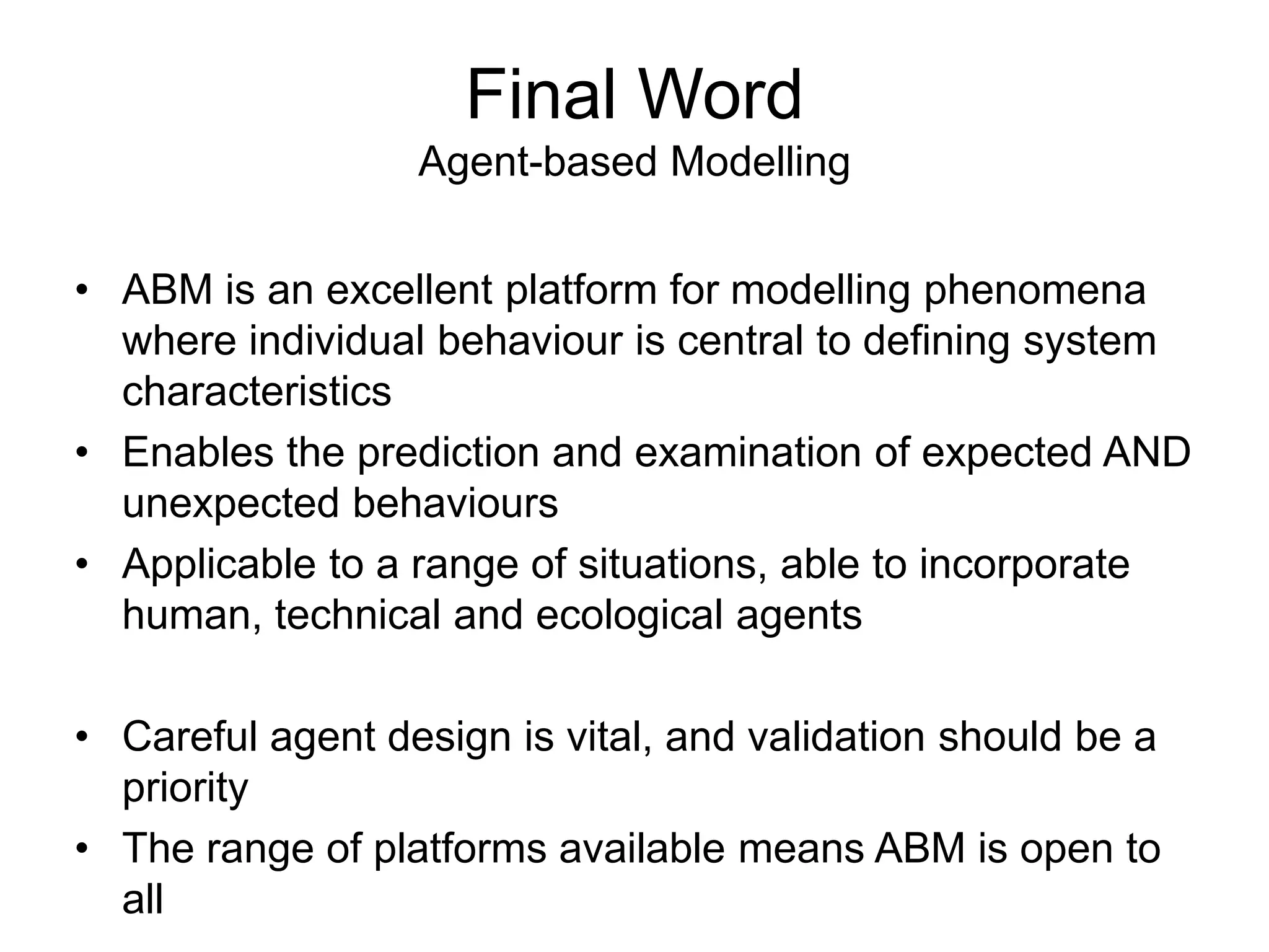 Introduction to Agent-based Modelling | PPTX