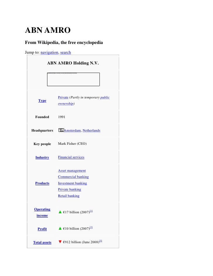 Abn Amro Bank Nv Address