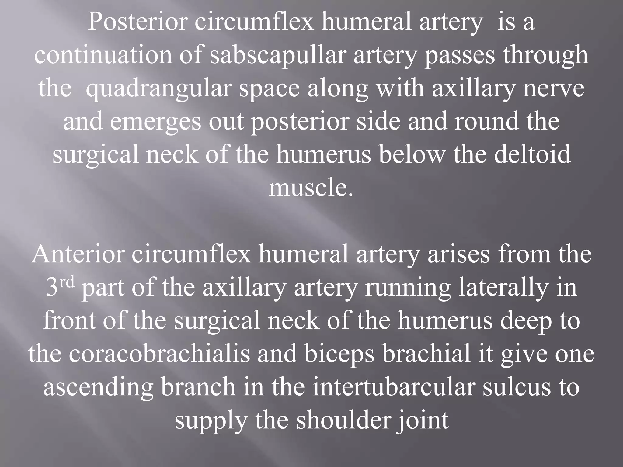 Abnormal branching pattern of the axillary artery | PPTX