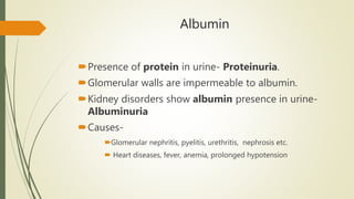 Abnormal constituents of human urine | PPTX