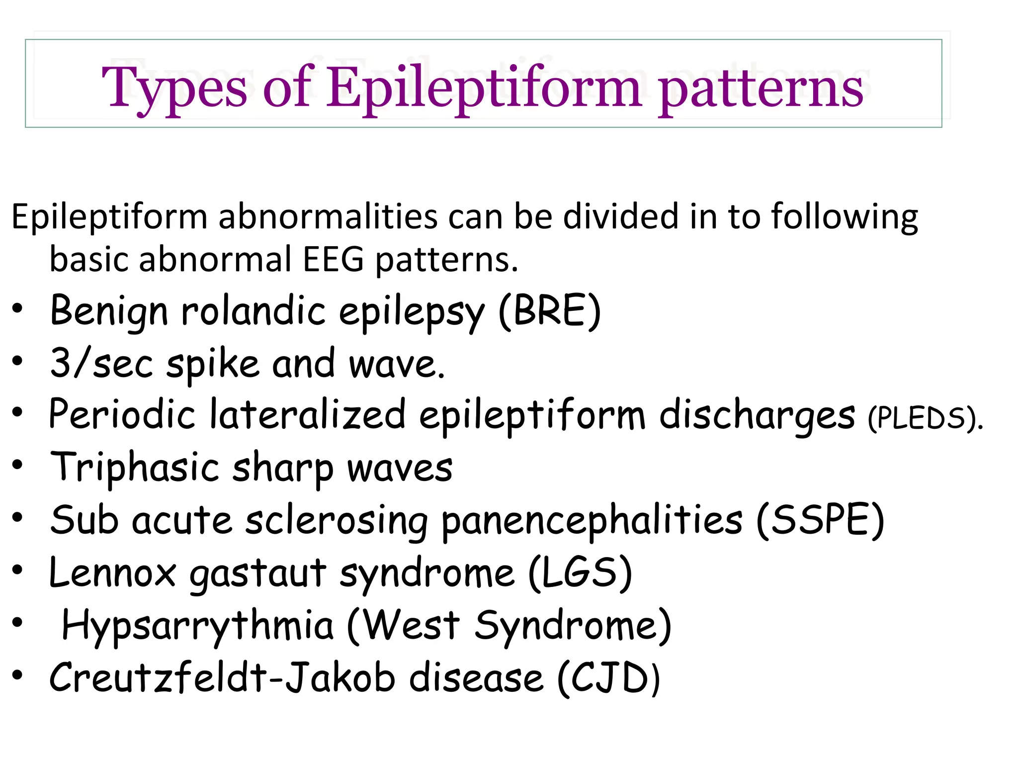 Abnormal EEG patterns | PPT