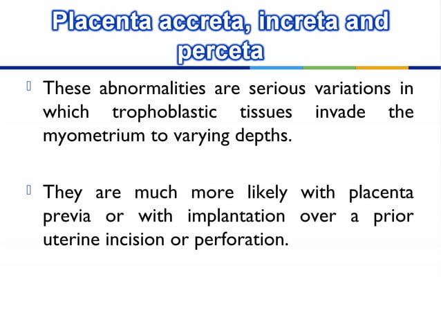 Abnormalities of-placenta-and-cordppt | PPT | Pregnancy | Reproductive ...