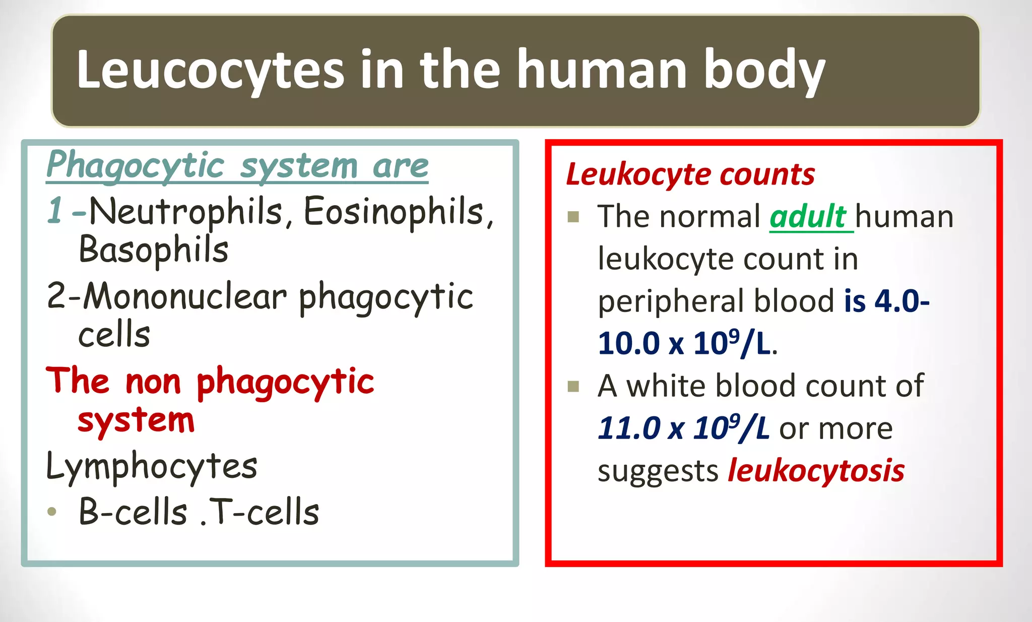 Abnormalities in leukocyte number.ppt