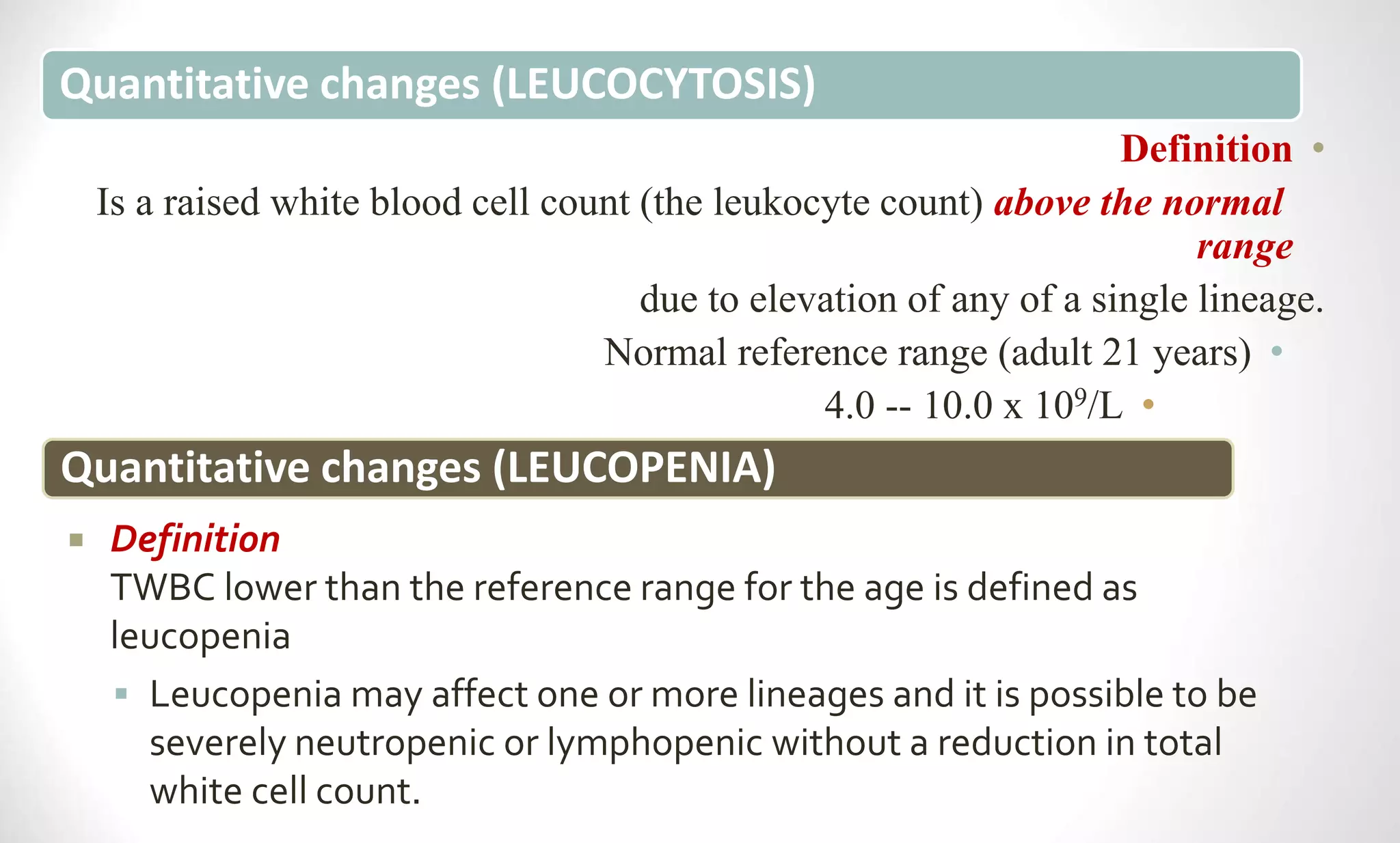 Abnormalities in leukocyte number.ppt