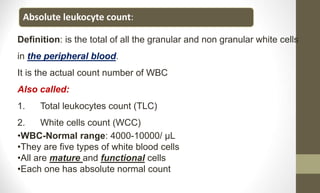 Abnormalities in leukocyte number.ppt | Blood Disorders | Diseases and ...