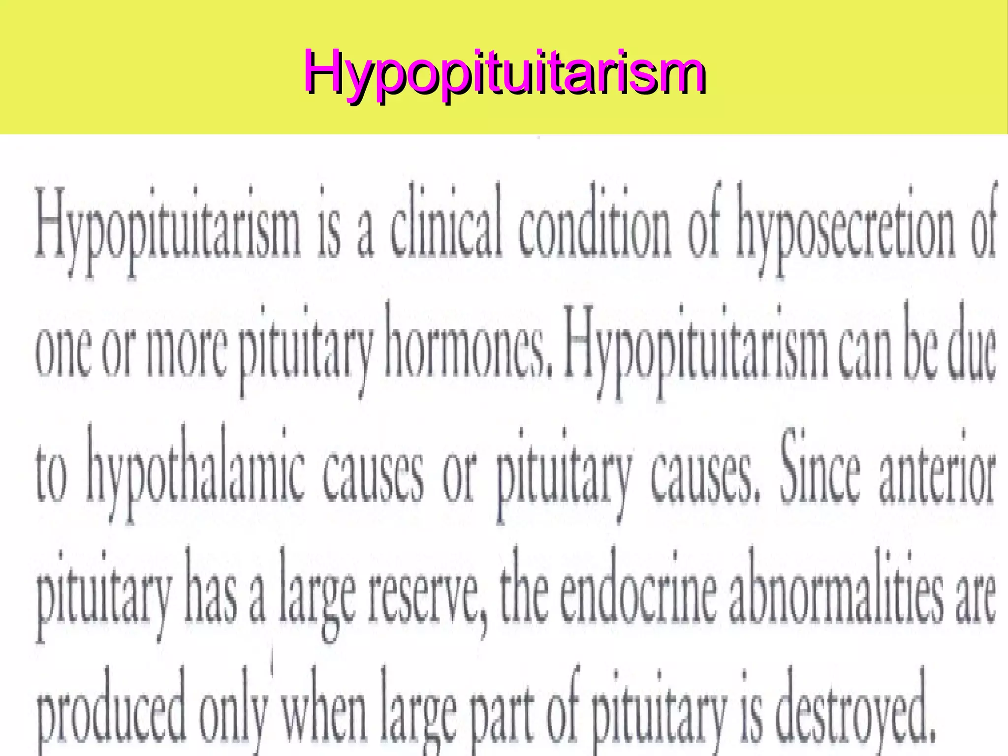 Abnormalities of ant pituitary hormones | PPT
