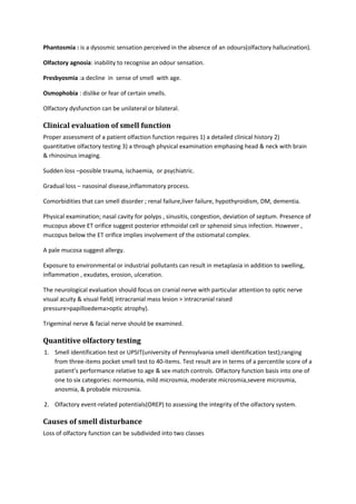 Abnormalities of smell | DOC