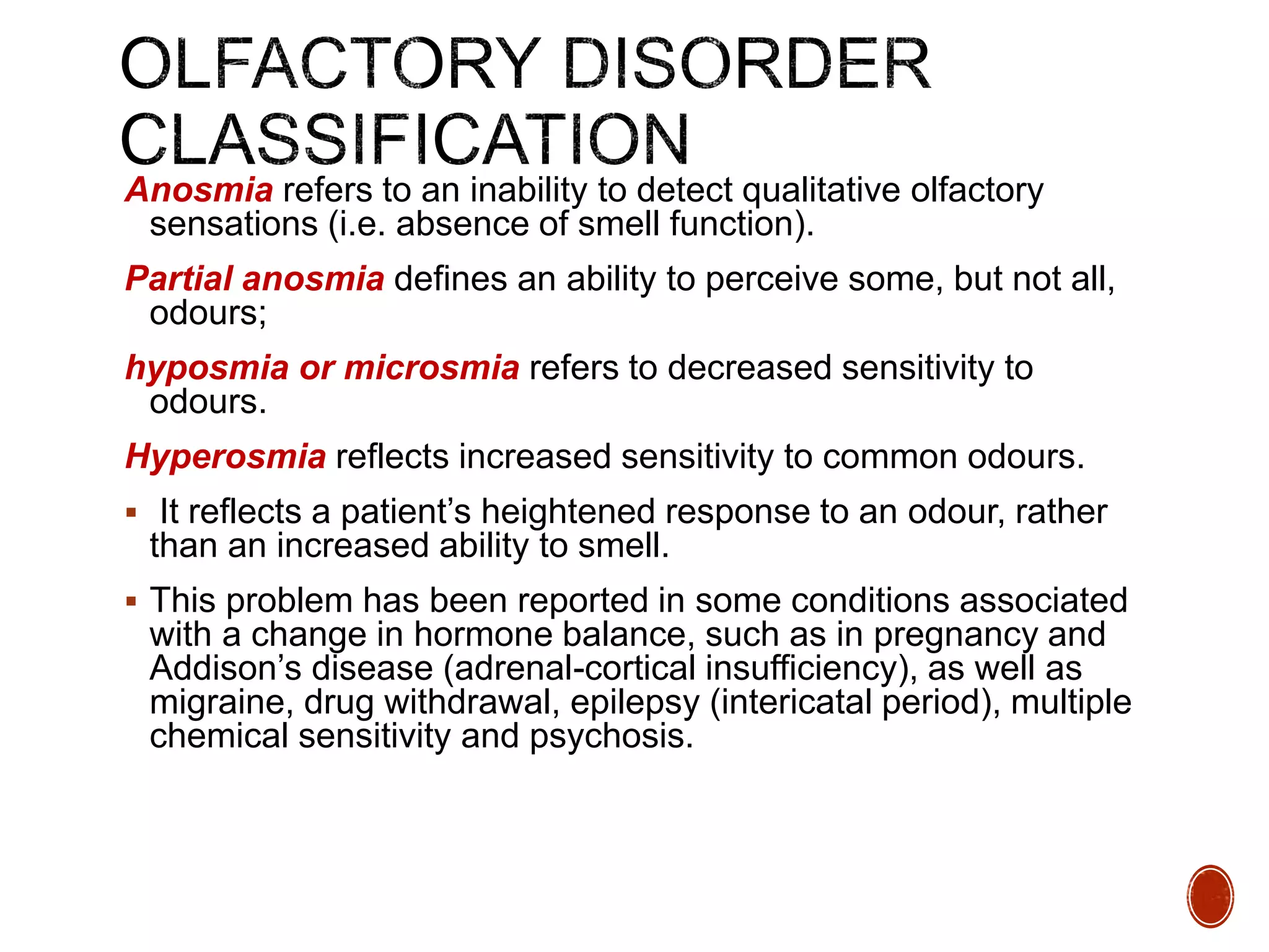 Abnormalities of smell(dr ravindra daggupati) | PPTX