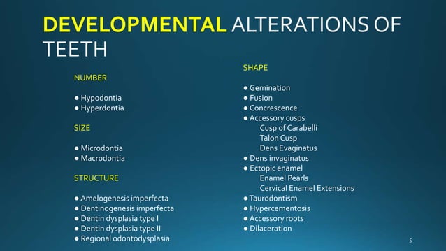 Abnormalities of teeth | PPTX | Dental Health | Diseases and Conditions