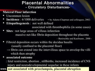 Abnormalities of the Placenta, Umbilical Cord and Membranes | PPT