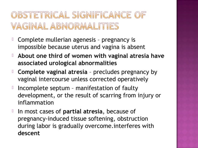 Abnormalities of the reproductive tract | PPT