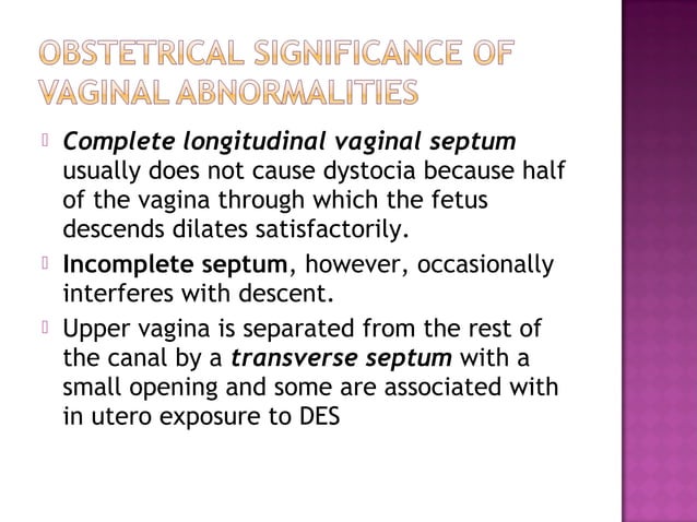 Abnormalities of the reproductive tract | PPT