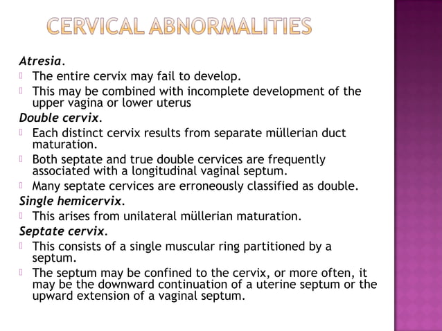 Abnormalities of the reproductive tract | PPT