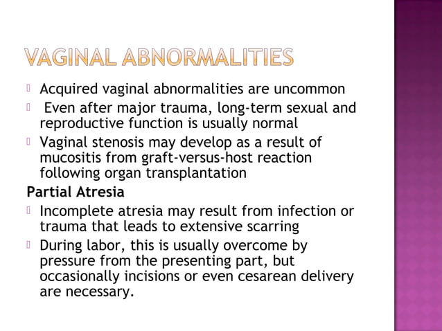 Abnormalities of the reproductive tract | PPT