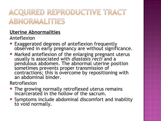 Abnormalities of the reproductive tract | PPT