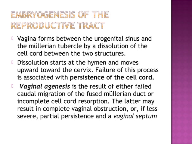 Abnormalities of the reproductive tract | PPT