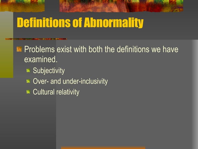 Abnormalitydefinition Problems | PPT