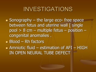 Abnormality of amniotic fluid and cord | PPT