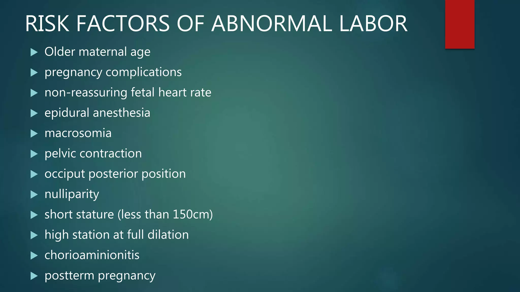 Abnormal labor and its managment, 2020 | PPTX