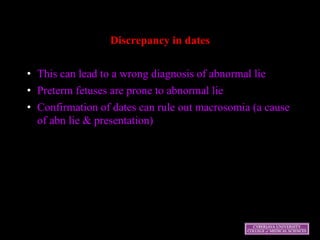 Abnormal lie & presentation | PDF