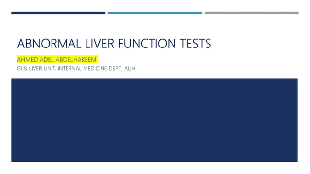 Abnormal liver function tests | PPTX | Blood Disorders | Diseases and ...