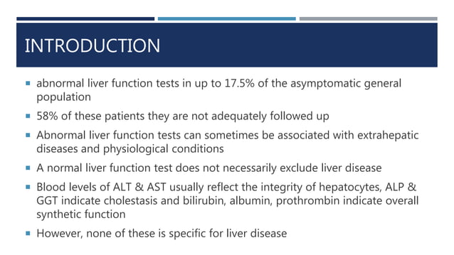 Abnormal liver function tests | PPTX | Blood Disorders | Diseases and ...