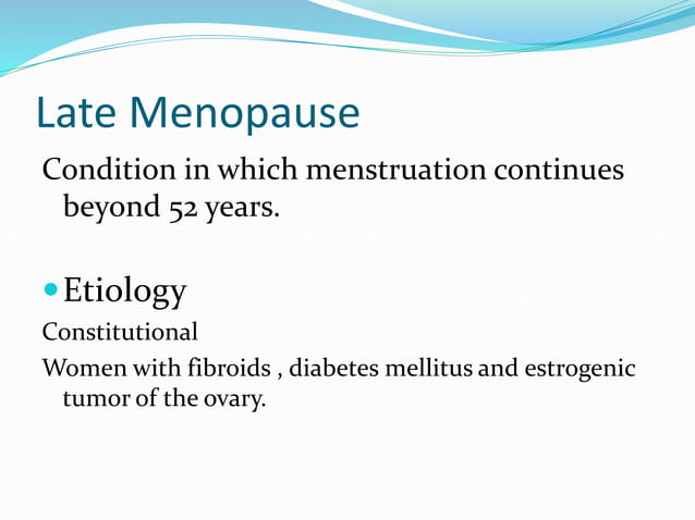 Abnormal menopause | PPT