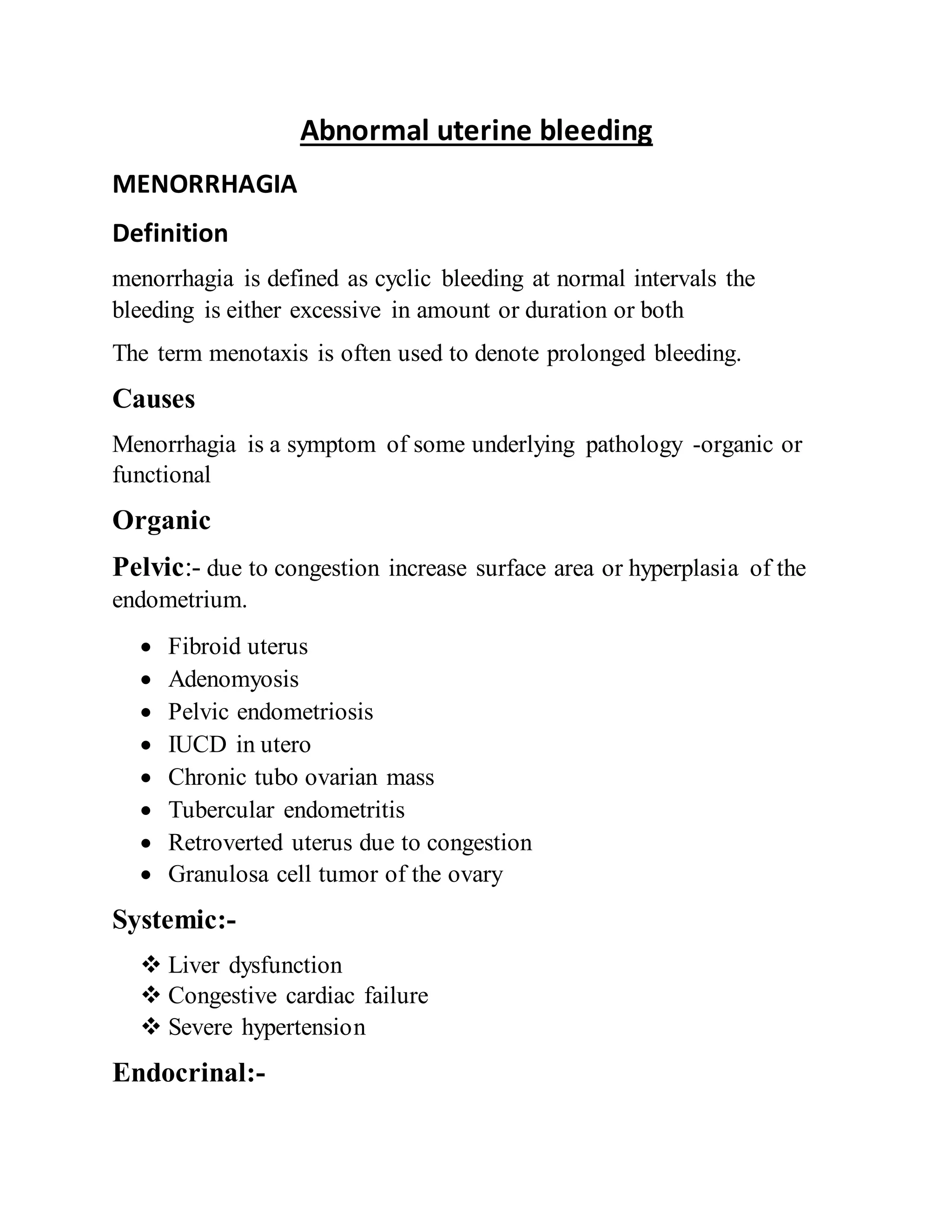 Abnormal menstrual bleeding | DOCX