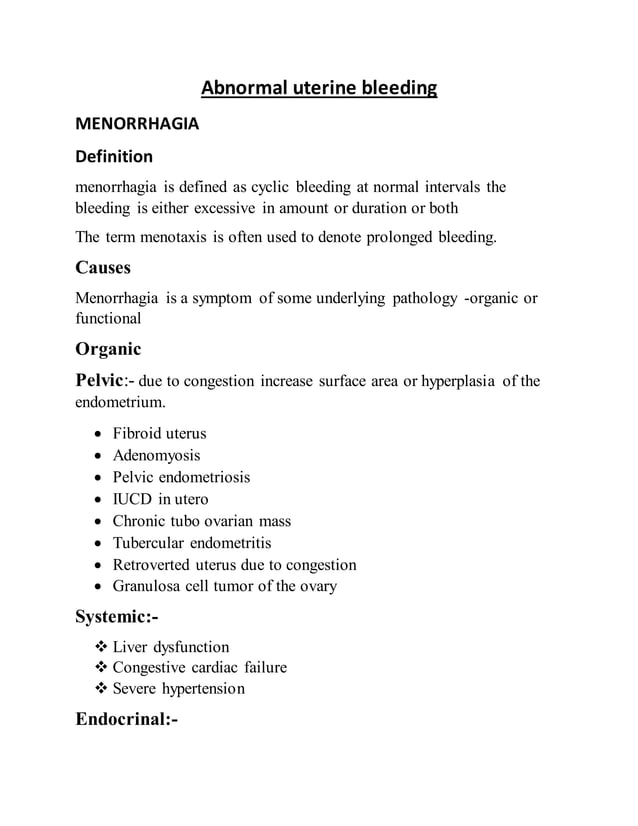 Abnormal menstrual bleeding | PDF