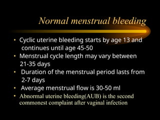 abnormal menstrual bleeding in reproductive health | PPT