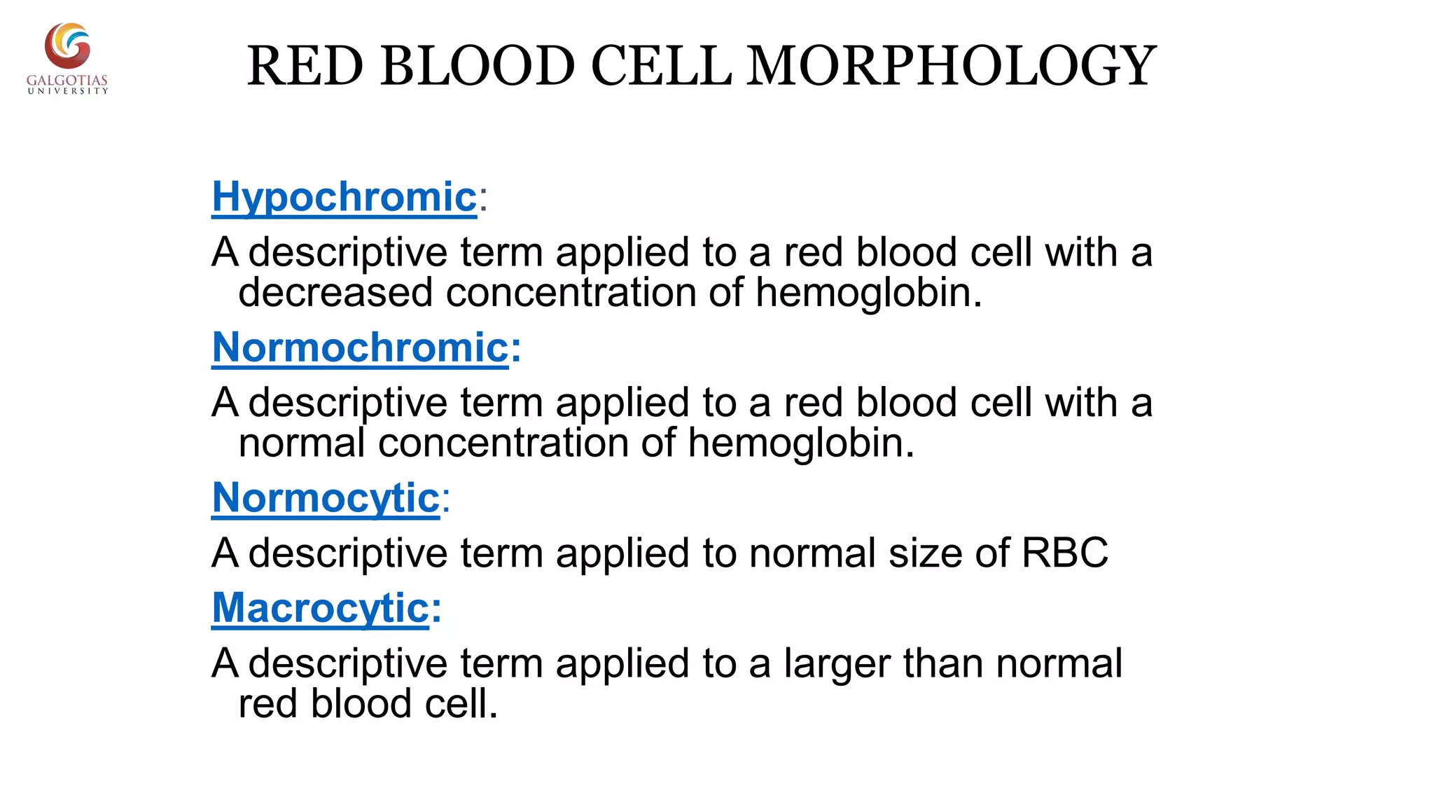 Abnormal morphology of rbc notes | PDF