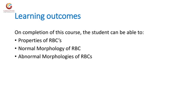 Abnormal morphology of rbc notes | PDF