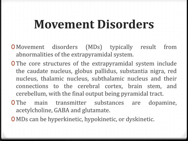 movement disorders | PPTX | Brain and Nervous System Disorders ...
