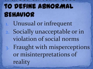 Abnormal psychology | PPTX