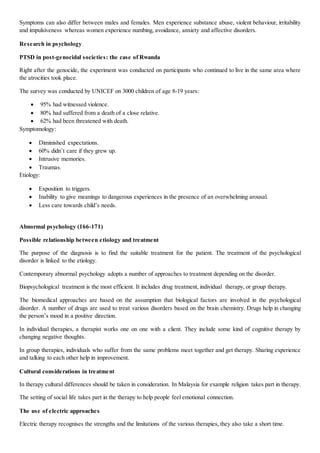 IB Abnormal psychology SL notes | DOCX