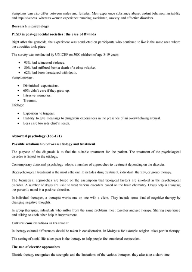 IB Abnormal psychology SL notes | DOCX