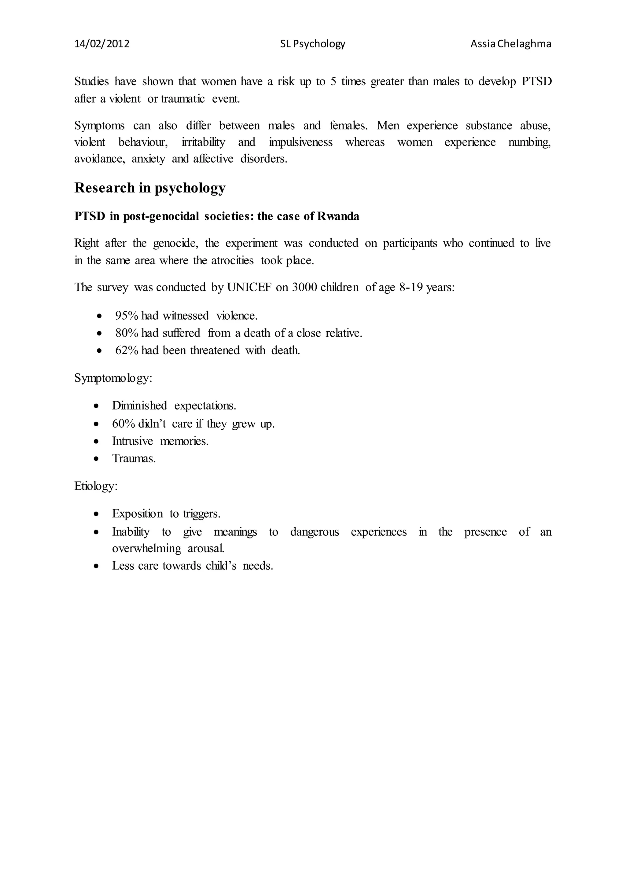 IB psychology SL Abnormal psychology notes 157 161 | PDF