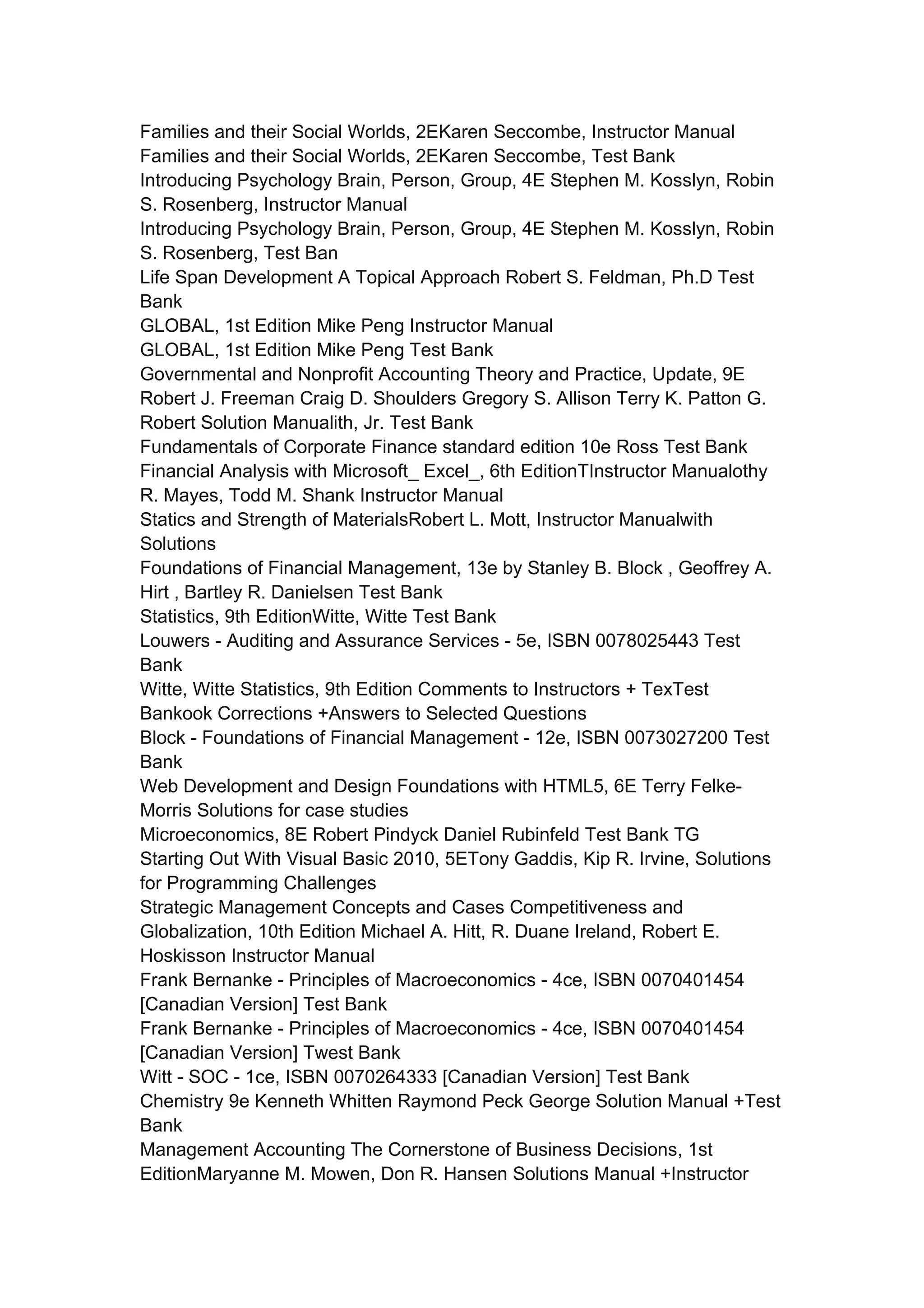 Abnormal psychology an integrated approach test bank and solution ...